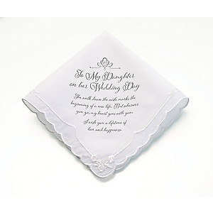 Lillian Rose mens Lillian Rose Daughter Verse Wedding Gift Keepsake Hankie, Multi-colour, One Size US, 6.5"