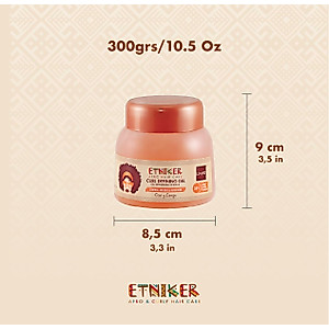 ETNIKER Curl Defining Gel | Afro-textured, Curly & Wavy hair | Control, Sculpting & Definition | Coconut & Flaxseed | NO alcohol, NO parabens, NO residue | by L’MAR | Size: 10.5 oz (300g)