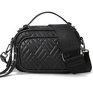 Small Crossbody Purses for Women PU Leather Quilted Cross Body Bag and Satchel Handbags with Top Handle