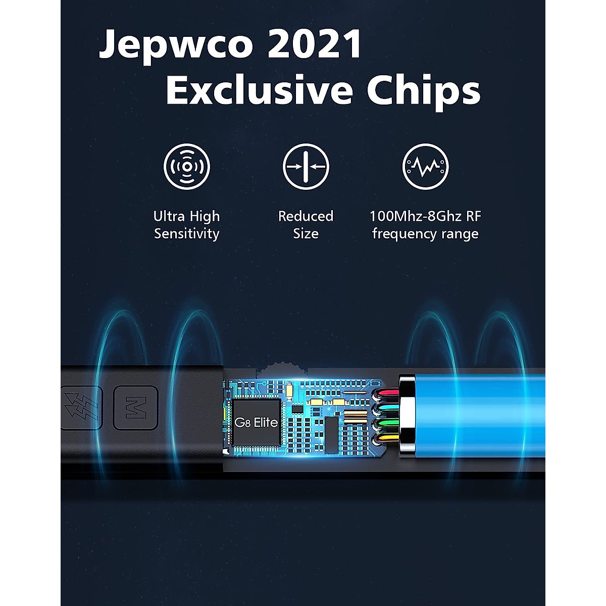 JEPWCO G8 Elite RF Detector, Portable Wireless Camera Detectors with 12 Levels Sensitivity, Bug Detector for Wireless Audio Bug Camera, 4 Professional Modes, Home Office Travel, Rectangle