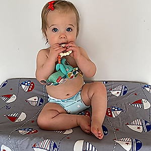 Babygoal Changing Pad Covers 100% Organic Cotton-Unisex Diaper Change Table Sheets for Baby Girls and Boys-Fits Changing Pads and Cradle Mattress 32"x16"x6" 2CNTW21-B