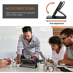 TTYSHTT for TCL 40 XL Case and Tempered Glass Screen Protector, PU Leather Flip Cover Wallet Phone Case Protector [Full Protection] [Card Slots] [Kickstand] for TCL 40 XL, Black