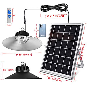 Solar Powered Grow Light Full Spectrum Growing Lamp 139 LEDs for Outdoor Indoor Garden Greenhouse Potted Various All Stage Plants Waterproof Hanging Sunlike Growth Lights, Auto On Off, Remote Control