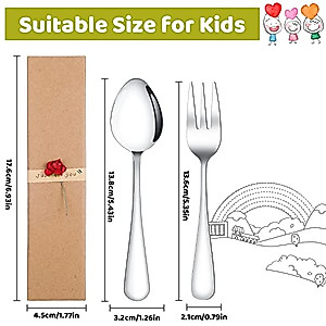 Nibana Custom Toddler Utensils, 2 PCS Personalized Kids Silverware Set, Stainless Steel Toddler Fork and Spoon with Engaved Name Dinosaur Unicorn Bunny, Mirror Polished, Dishwasher Safe