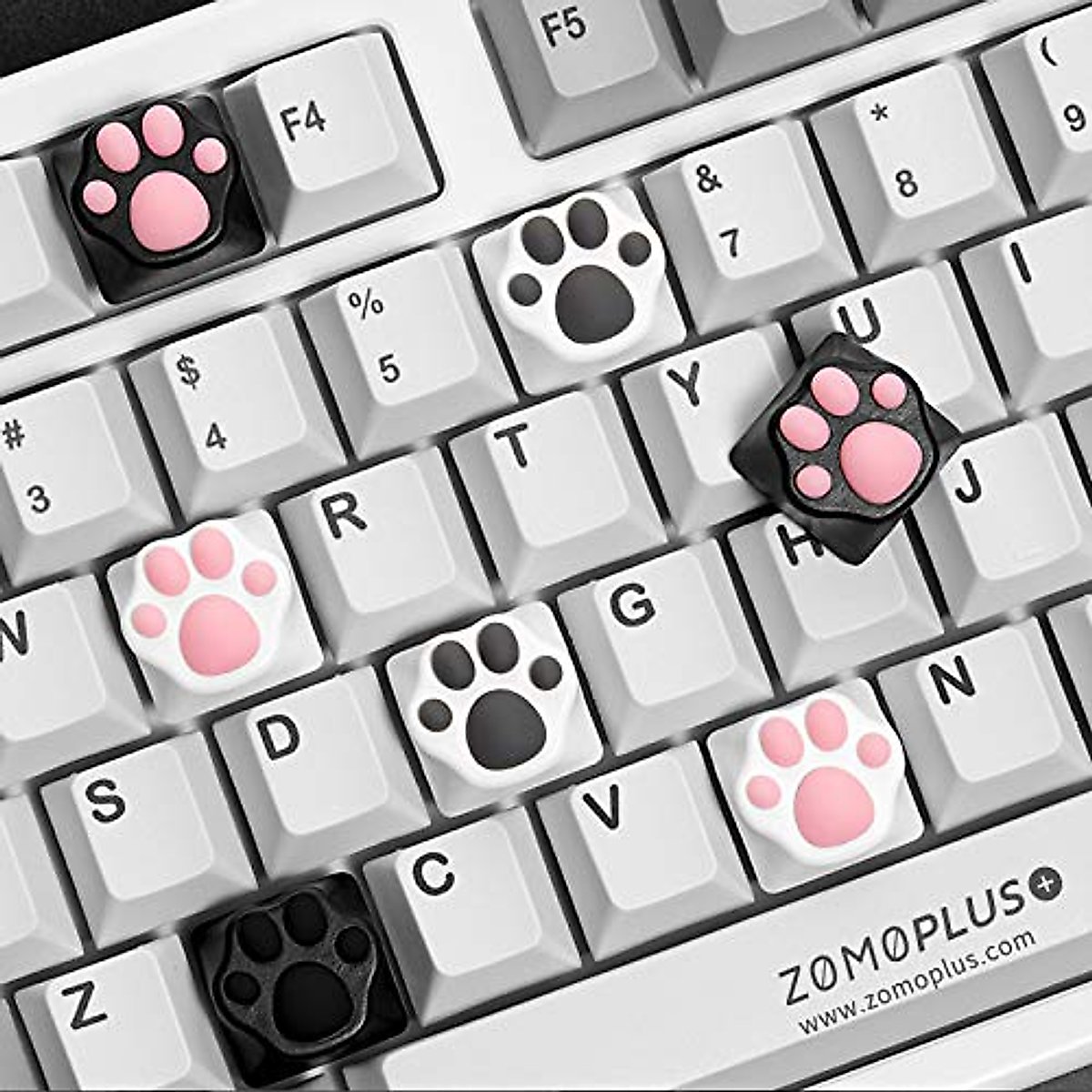 Custom Gaming Keycaps Machinery Keyboard keycaps Cat paw Shape ABS Base for ESC Key, Cat Claw for Cute Keyboard (Black/Pink)