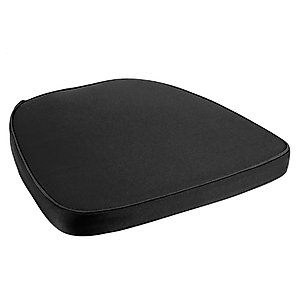 Yanel Prime Products Chair Pad | Seat Padded Cushion with a Polycore Thread Soft Fabric, Straps and Removable Zippered Cover (Black)