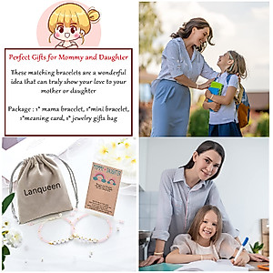 Lanqueen Cute Crystal Matching Beads Bracelet for Mother & Daughter/Big Sister & Little Sister/Aunt & Niece Mothers Day Gifts for Mother/Daughter/Aunt/Niece, Plastic, Cubic Zirconia