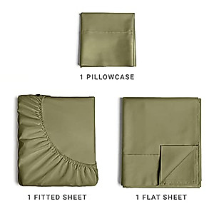 400 Thread Count Cotton - Twin Size Sheet Set - 100% Cotton Sheets - 400-Thread-Count - Sateen Cotton - Deep Pocket Cotton Bed Sheets - Silky & Soft Cotton - Hotel Quality Cotton Sheet for Twin Beds