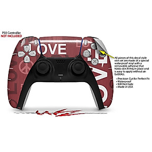WraptorSkinz Skin Wrap compatible with Sony PS5 DualSense Controller Love and Peace Pink (CONTROLLER NOT INCLUDED)