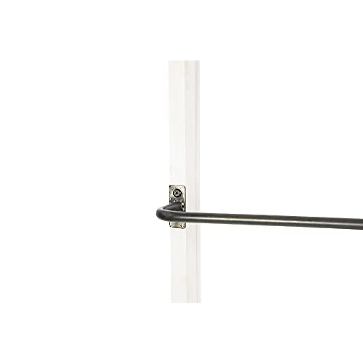 Creative Co-Op Wood Rack with 4 Metal Bars Wall Shelves, Cream