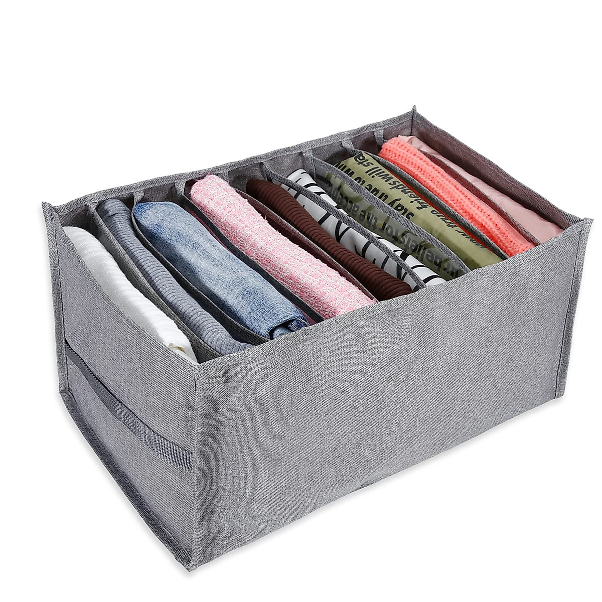 DOB SECHS Large 9 Grids Wardrobe Clothes Organizer, Upgraded Organizer for Folded Clothes, for Jeans, Underwear, Tight pants, Scarves, Sweater, T-Shirts, Dresses（Grey）