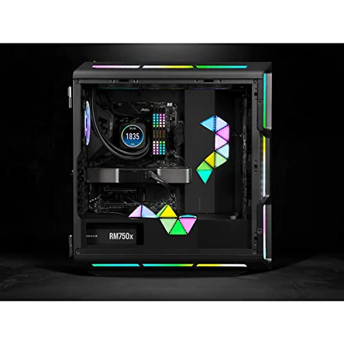 Corsair iCUE LC100 Case Accent Lighting Panels - Mini Triangle - 9X Tile Starter Kit (81 RGB LEDs with Light Diffusion, Simple Magnetic Attachment, iCUE Lighting Node PRO Included)