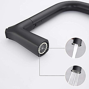 Kitchen Taps with Pull Out Spray Hot and Cold Kitchen Mixer Tap Pull Out Rotatable Kitchen Faucet 2 Spray Type Telescopic Kitchen Sink Tap-Chrome