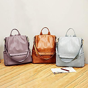 CLUCI Women Backpack Purse Fashion Leather Large Designer Travel Bag Ladies Shoulder Bags Brownish purple