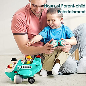 iPlay, iLearn Remote Control Airplane Toys 2 Year Old Boy Gift, Cool RC Plane Toy Toddlers 2 3 4, Baby Music Helicopter W/Light Sound, Fun Birthday Present for Two Years 18 Month Kids Girls Children