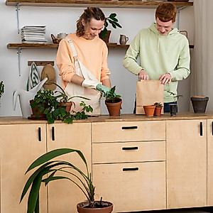 PARTILIA Matte Black Cabinet Pulls for Kitchen and Bathroom Drawers, Doors, Pantry, and Cupboards, 10 Pack, 5 Inch Hole-to-Hole Stainless Steel Handles, Modern Farmhouse Hardware