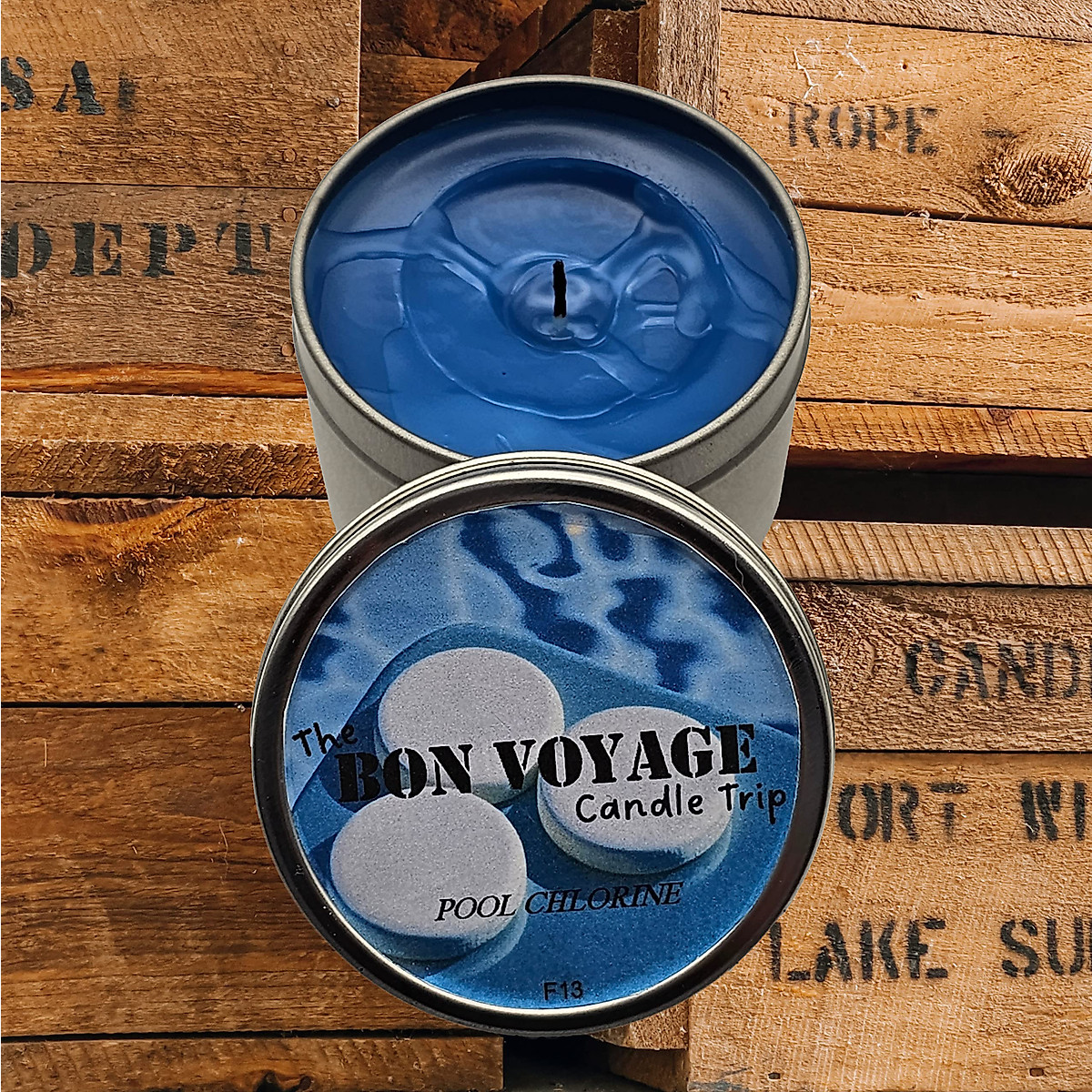 Bon Voyage Pool Chlorine Scented Candles - 4oz Jar Candle - Paraffin Wax Aromatherapy Candles for Home & Gifts for Family and Friends