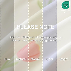 Erwinmu Floral Duvet Cover Set Queen Size,White Pink Tulip Pattern Bedding Duvet Cover with Zipper Closure,Breathable Microfiber Comforter Cover 90"x90" and 2 Pillowcases 20"x30"