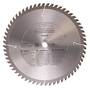 Bosch PRO1060FIN 10-Inch 60 Tooth ATB Plywood and Finishing Saw Blade with 5/8-Inch Arbor