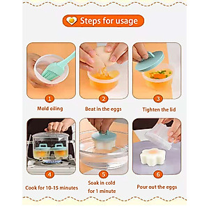 Egg Poacher - Hard Boiled Eggs without the Shell 5 Pcs Egg Poacher for Hard Boiled Eggs Non-stick Egg Cooker