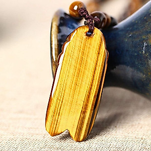 MQRHN Energy Healing Tiger's Eye Cicada Pendant Necklace With Chain For Women Men Boyfriend Girlfriend Father Mother Son Daughter Lucky Amulet Fine Jewelry Gifts