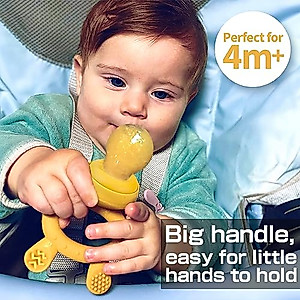 Haakaa Baby Fruit Food Feeder & Mini Freezer Nibble Tray Combo, Breastmilk Popsicle Molds for Cooling Relief, BPA Free Silicone Feeder for Safe Infant Self Feeding, 4 Month+ (Pea Green)