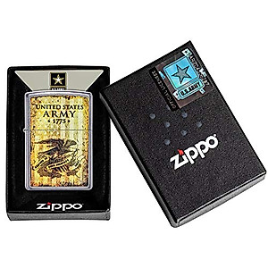 Zippo U.S. Army 1775 Street Chrome Pocket Lighter