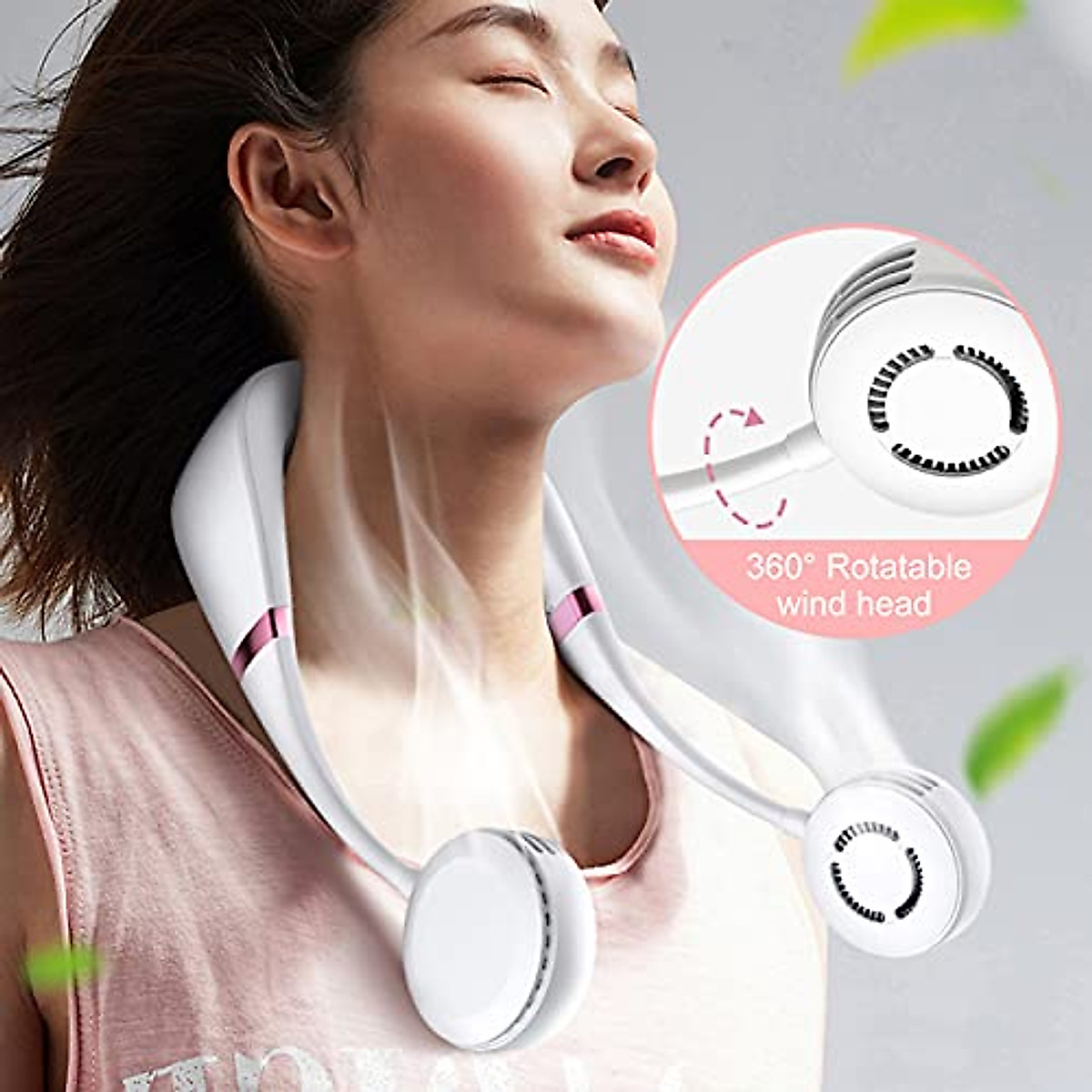 NORMIA RITA 2023 Neck Cooling Fan with AC Cooling System 360° Free Rotation Personal Fan 4000mAh Rechargable Portable Wearable Air Conditioner Fan for Sports Outdoor Working