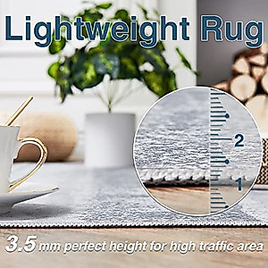 jinchan Area Rug 2x7 Runner Rug Modern Abstract Rug Indoor Contemporary Carpet Foldable Thin Rug Hallway Soft Mat Kitchen Light Grey Print Floor Cover Non Slip for Bathroom Bedroom Living Room