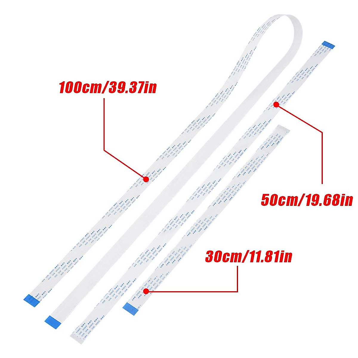Raspberry Pi Camera Ribbon Cable, Camera Cable for Raspberry Pi, 3pcs/set 15 Pin Flat Ribbon Cable, Raspberry Pi Camera Ribbon, White Flexible Flat Cable for Raspberry Pi Module Camera