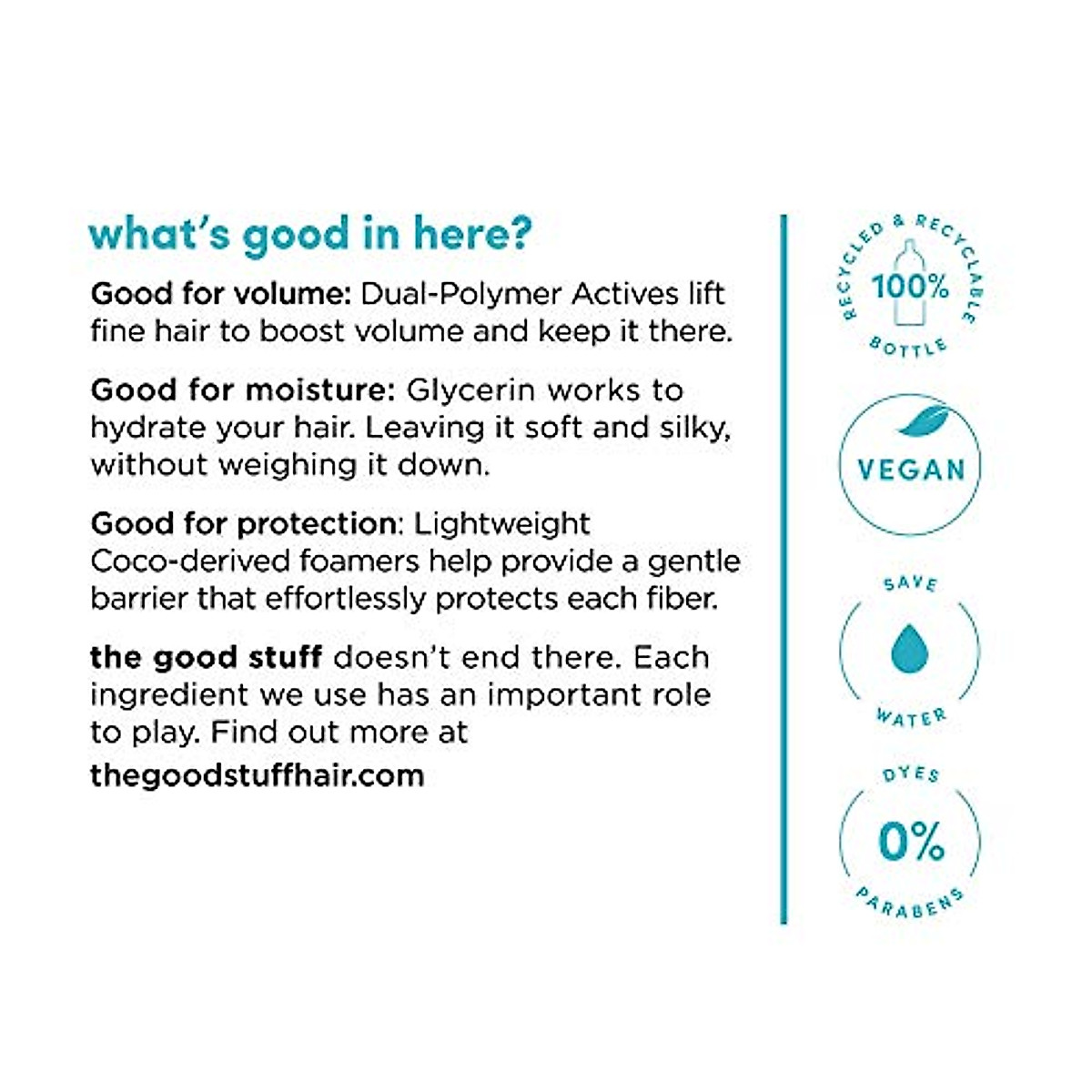 The Good Stuff Volumizing Hydration Foam Conditioner, 4.90 Ounce