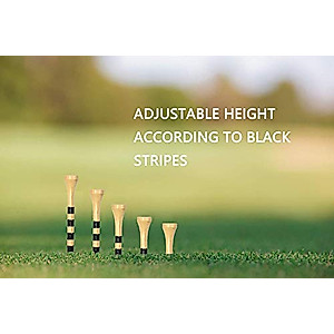 Zivisk Wooden Golf Tees 2-3/4 inch 100 Count, 2.75" Long Golf Wood Bamboo Tees(Natural Color&Green,70mm)