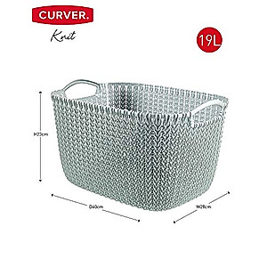Curver Basket Knit Rectangular 19L in Blue, 19 Litre