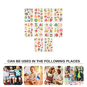 FOMIYES 10 Sheets of Kids Temporary Tattoos Fruit Vegetable Tattoo Stickers Cartoon Stickers Body Art Sticker Wall Stickers Kids Party Decorations Supplies