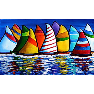 Toland Home Garden 800214 Skipper's Traffic Summer Door Mat 18x30 Inch Boat Outdoor Doormat for Entryway Indoor Entrance