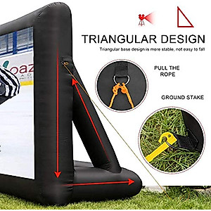 VIVOHOME 16ft Inflatable Blow up Mega Movie Projector Screen with 3-Seater Outdoor Adjustable Canopy Swing Chair