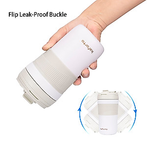 kaforto Travel Coffee Mug 15 oz, Insulated Coffee Cups with Flip Lid, Stainless Steel Coffee Mugs Spill Proof, Double Wall Vacuum Tumblers, Reusable To Go Mug for Hot/Ice Coffee Tea - 450ml, White