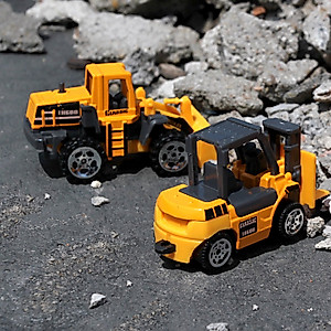 Jellydog Toy Small Construction Trucks , Kids Construction Vehicles Toy, Friction Powered Kids Dumper Truck, Bulldozers,Forklift,Tank Truck, Asphalt Car, Excavator Toy for Children