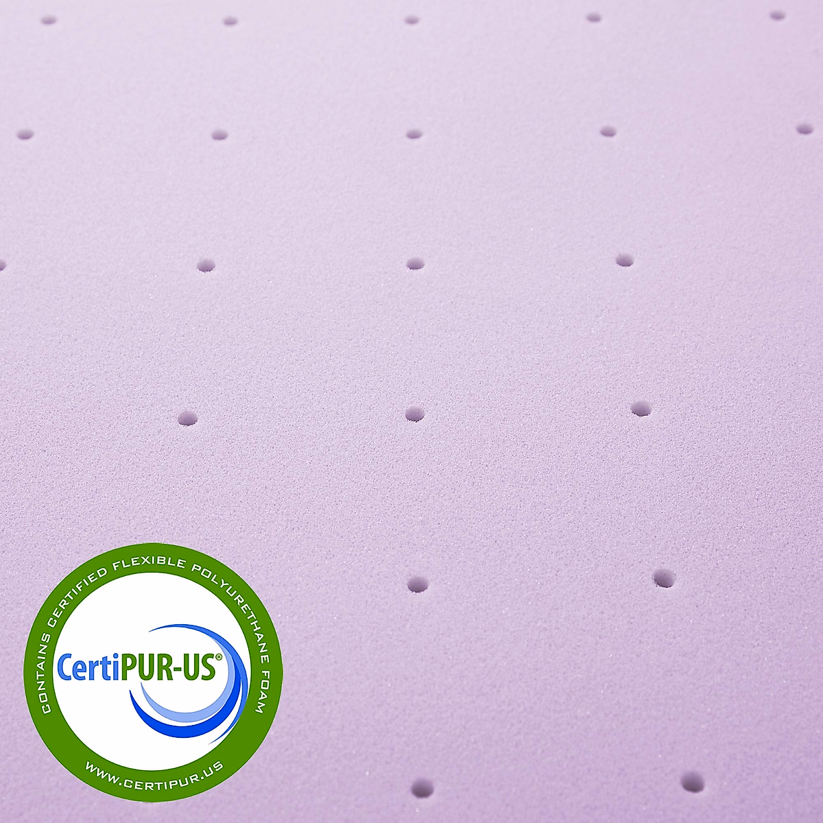 Mellow 2 Inch Ventilated Memory Foam Mattress Topper, Soothing Lavender Infusion, CertiPUR-US Certified, Full