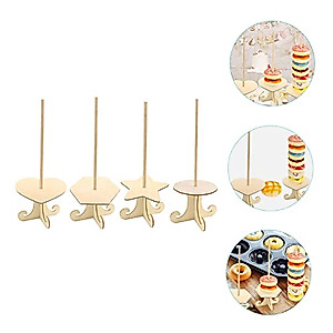 LIFKOME 8 pcs Wooden Donut Stand donut treat stand Doughnuts Stand donut display stand donut tree stand donut bar stand donuts stand for party Wooden Doughnut Holder Baby pendant household