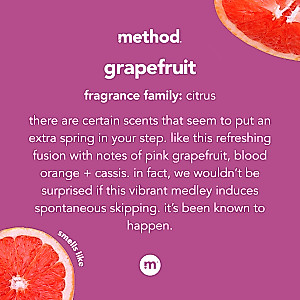 Method Gel Dish Soap, Grapefruit, Biodegradable Formula, Tough on Grease, 18 Fl Oz (Pack of 6)