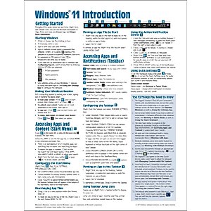 Windows 11 Introduction Quick Reference Guide (Cheat Sheet of Instructions, Tips & Shortcuts - Laminated)