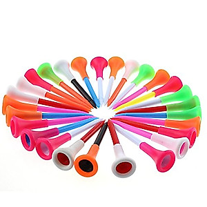 Rubber Cushion Top Plastic Golf Tees mixed colors Pack of 50pcs (3-1/4")