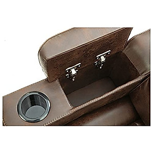 Signature Design by Ashley Owner's Box Faux Leather Power Recliner with Adjustable Headrest, Brown