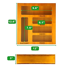 Storm Elf Ziplock Bag Storage Organizer for Kitchen Drawer Compatible with Ziploc, Solimo, Glad, Hefty for Gallon, Quart, Sandwich and Snack Variety Size Bag (1 Box 5 Slots)