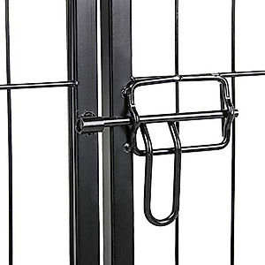 Yaheetech Foldable Pet Pen Playpen Play Yard - 32 inch 18 Panel Portable Small Animal Playpen Metal Exercise Barrier Fence w/Door Outdoor Indoor Black