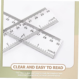 Ciieeo 20pcs Ruler Metric Ruler Clear Ruler Precision Ruler Ruler Plastic Ruler Straight Ruler 12+ Inch Ruler with Inches and Centimeters Clear Plastic Rulers 12 Inch Rulers Bulk