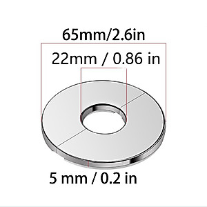 Stainless Steel Round Escutcheon Plate, Faucet Escutcheons Split Flange Plumbing Cover Plates for Kitchen, Bathroom, and Balcony Pipes 4（Hole Width 22mm）