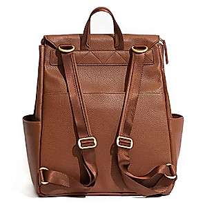 Freshly Picked Women's Convertible Classic Diaper Bag Backpack, Cognac