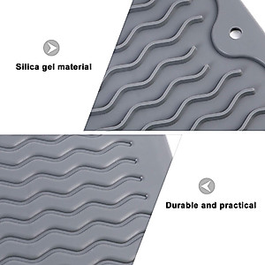 Hemoton 1pc Silicone Draining Mat countertop Dish Silicone Utensils Kitchen mat Silicone trivets Drain mat pad Silicone Drying mat Kitchen Dish Drying Mat Ripple Dish mat